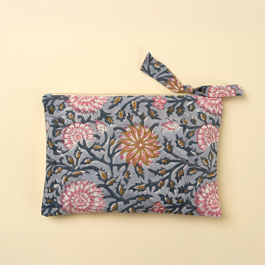 Block Print Pouch – Silver Lotus Winnipeg