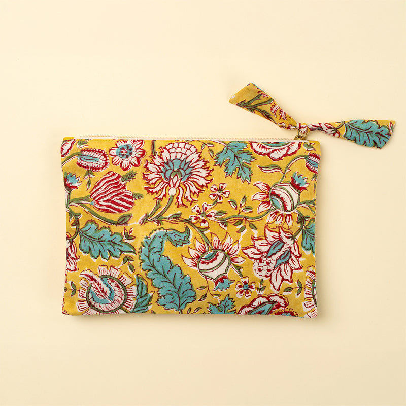 Block Print Pouch – Silver Lotus Winnipeg