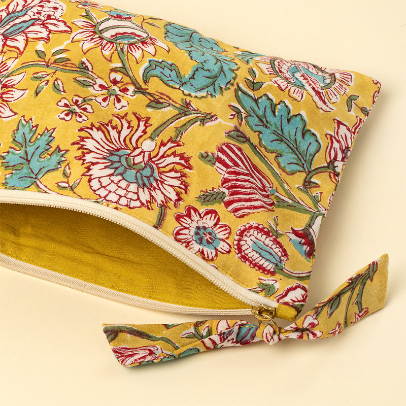 Block Print Pouch – Silver Lotus Winnipeg